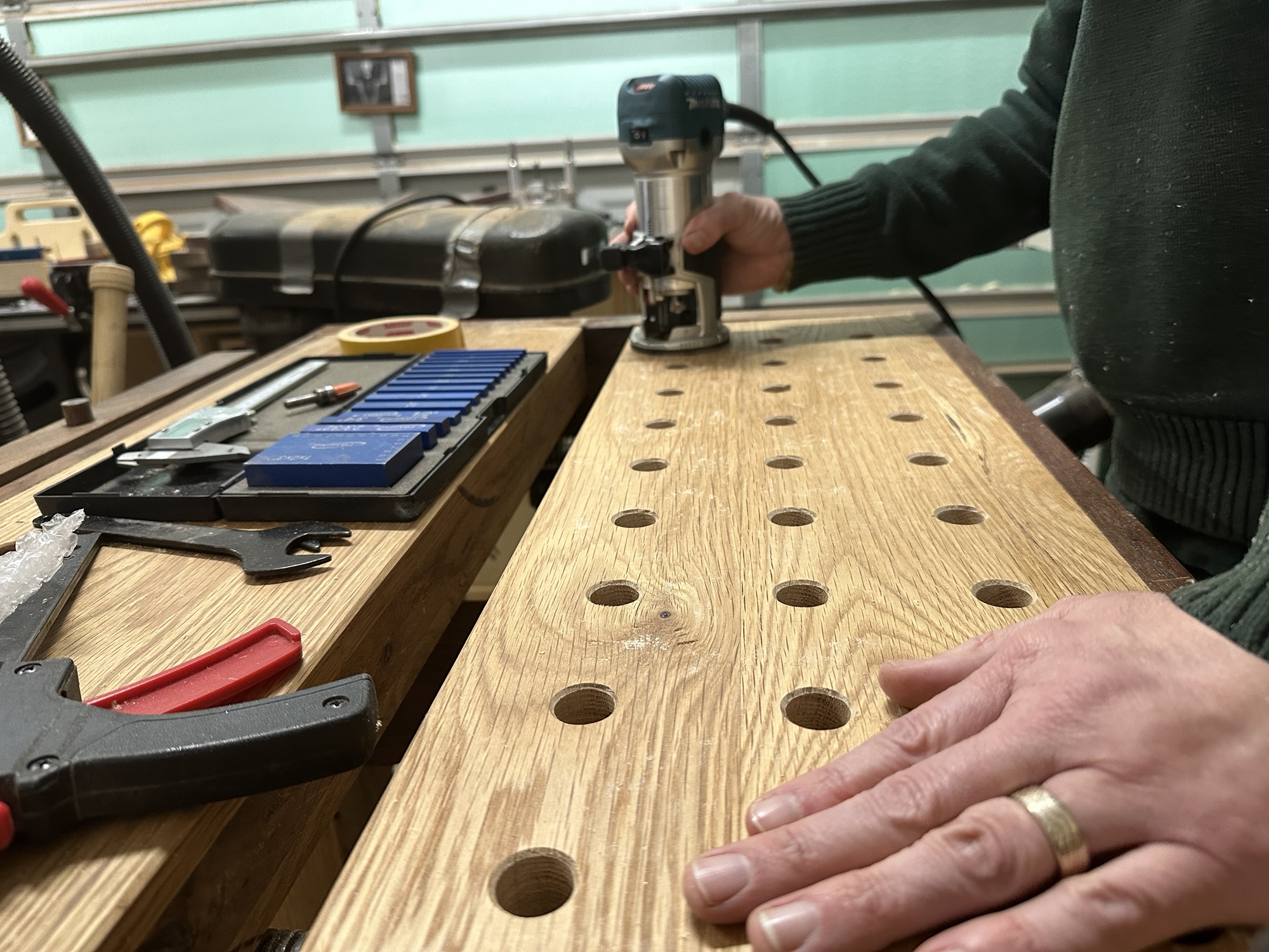 Making bench dog holes – BrooksHouse